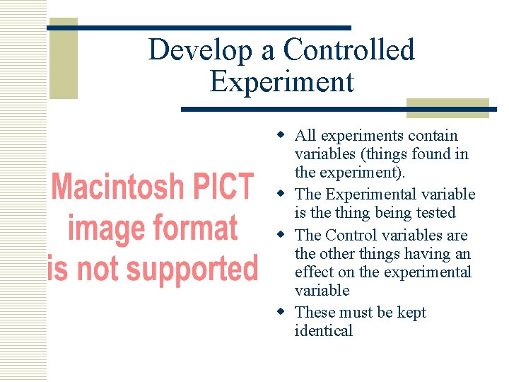 Scientific Method Blueprint For Success Define the Problem