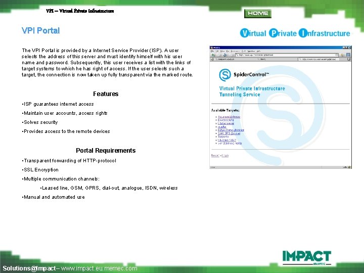 VPI Virtual Private Infrastructure Remote Access Remote device