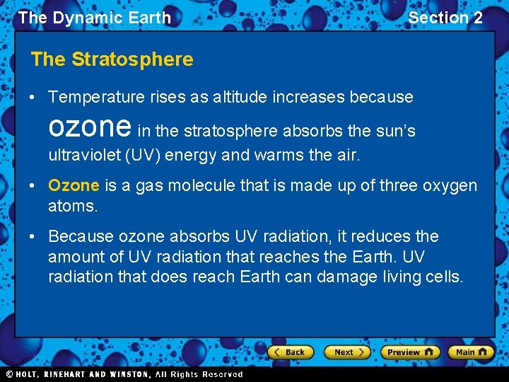 The Dynamic Earth Objective 9 Describe the layers