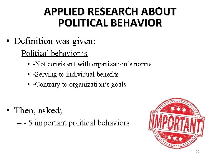 WHAT ARE THE CAUSES CONSEQUENCES OF POLITICAL BEHAVIORS