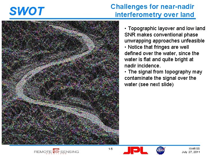 SWOT INTERFEROMETRIC PROCESSING OF FRESH WATER BODIES FOR