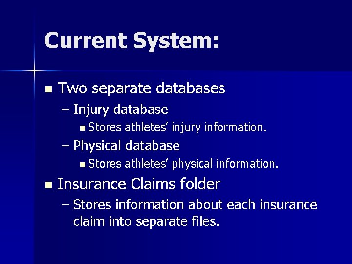 Injury Tracking System Project Definition Team Members n