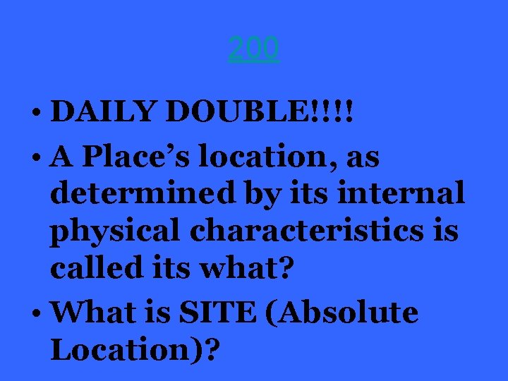 AP HUMAN GEOGRAPHY CH 1 JEOPARDY REVIEW JEOPARDY