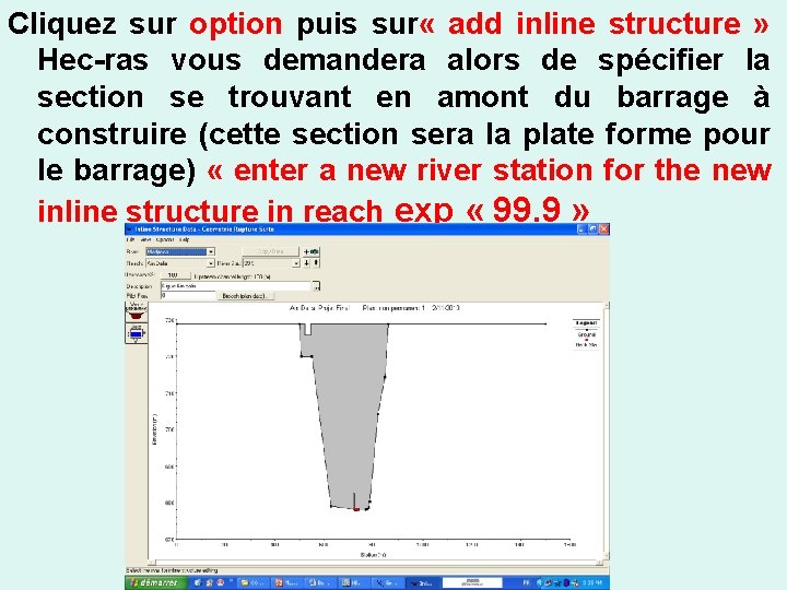 Principe de fonctionnement de HecRas et principaux menus
