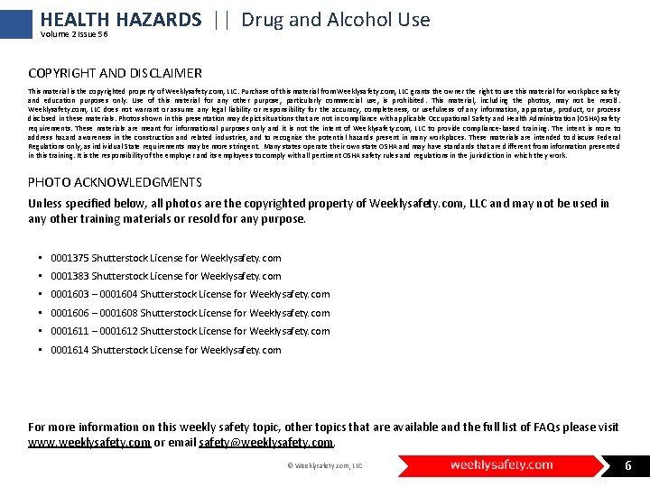 HEALTH HAZARDS Drug and Alcohol Use Volume 2