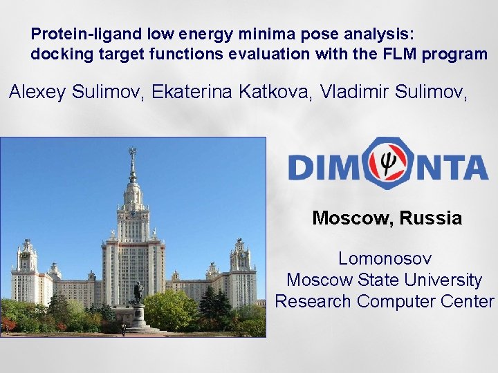 Proteinligand low energy minima pose analysis docking target