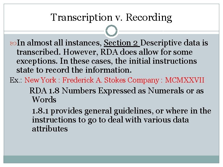 RDA Toolkit Basic Cataloging Monographs RESOURCE DESCRIPTION AND