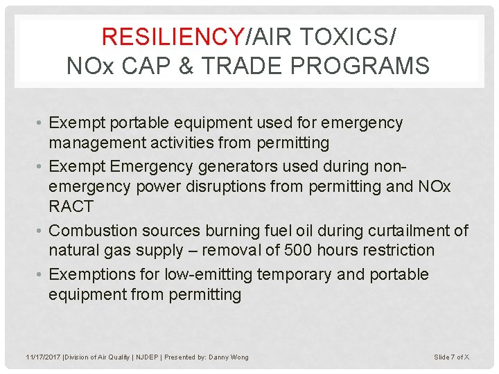 DIVISION OF AIR QUALITY ENERGY AND SUSTAINABILITY RULEMAKING