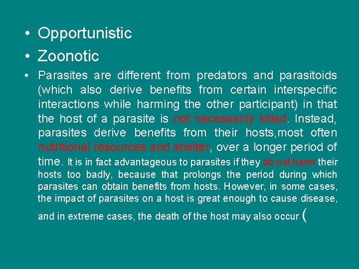 Introduction to Parasites Introduction A parasite is an