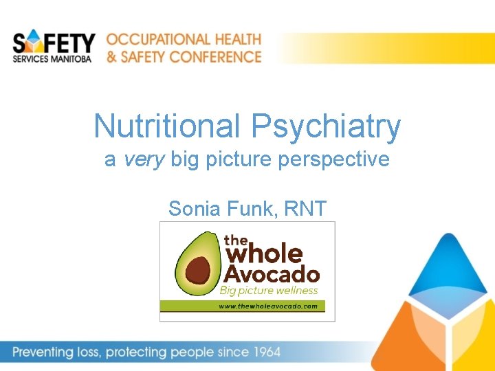 Nutritional Psychiatry a very big picture perspective Sonia
