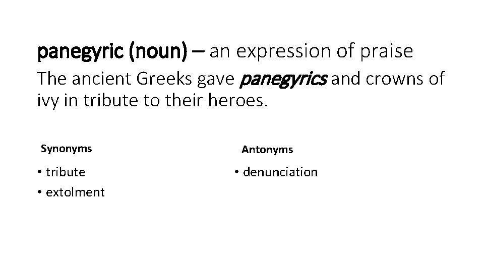 ACT Power Plus Vocabulary Lesson Five fop noun