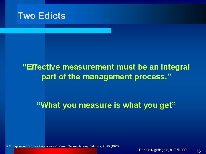 Strategic Measurement in the Lean Enterprise October 30