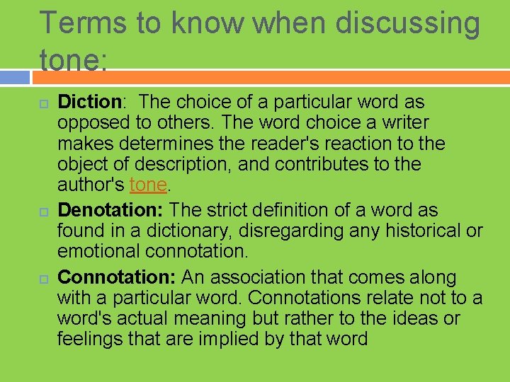 TONE IN NONFICTION WRITING Tone in Music After