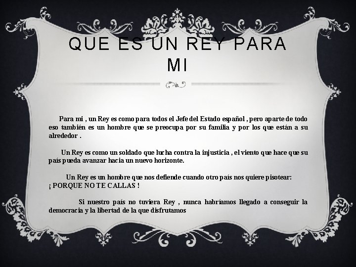 QUE ES UN REY PARA MI Por lvaro