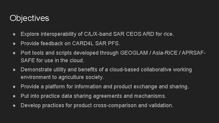 CEOS EAIL Rice Project Proposal Shinichi Sobue JAXA