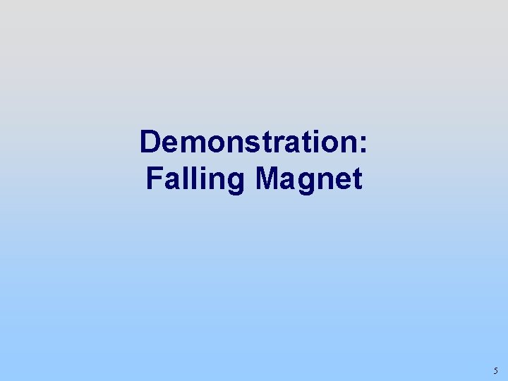 1 2 3 Faradays Law Demonstration Falling Magnet