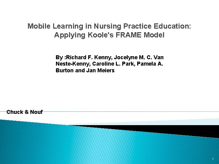 Mobile Learning in Nursing Practice Education Applying Kooles