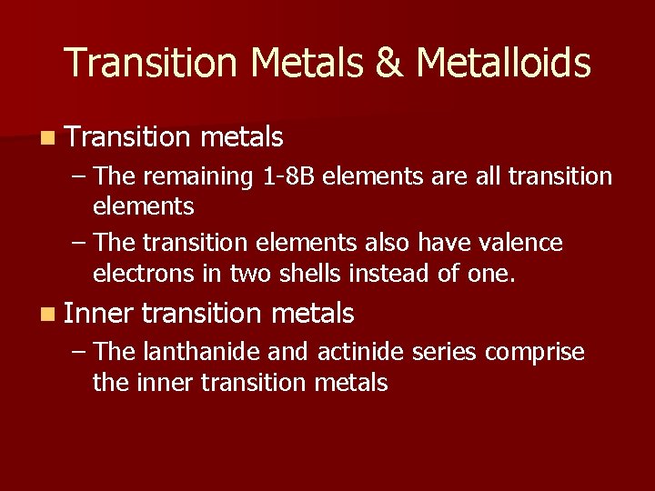 The Modern Periodic Table Chapter 6 Objectives for