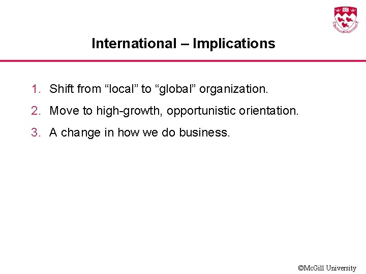 Vision Faculty of Management Global thinking that engages