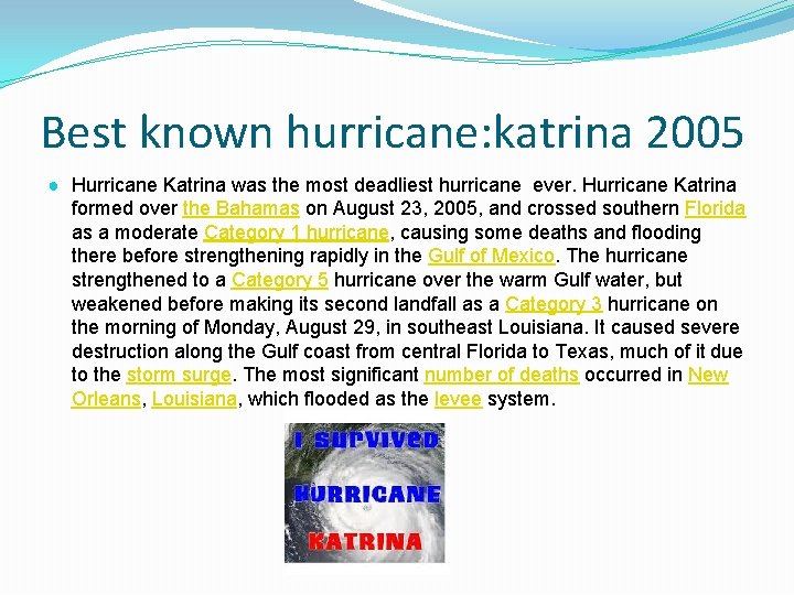Hurricanes By breahja Davis What is a Hurricane
