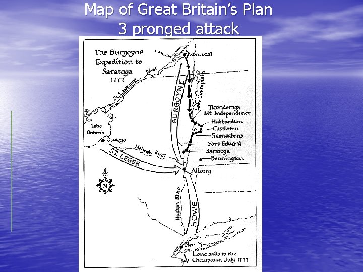 Map of Great Britains Plan 3 pronged attack