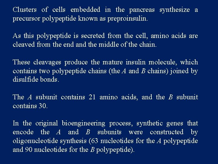 Cloning and expression of Human insulin gene Diabetes