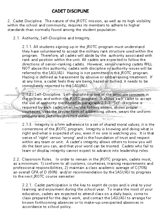 CADET DISCIPLINE 2 Cadet Discipline The nature of