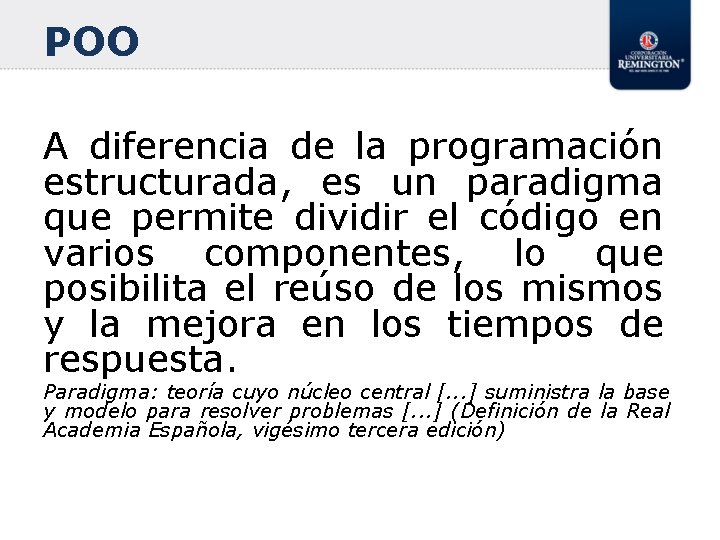 PROGRAMACIN WEB 2 POO A diferencia de la