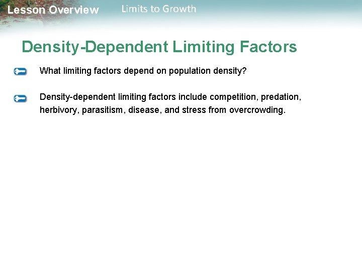 Lesson Overview Limits to Growth Lesson Overview 5