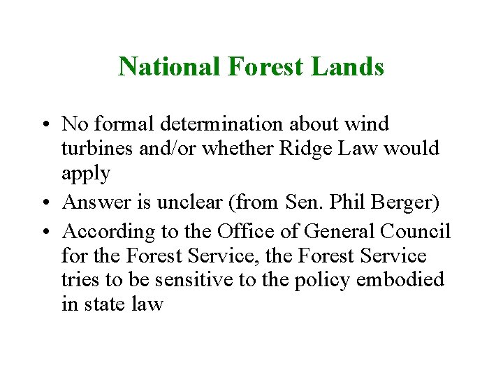 Laws Regulations Permits Policies Positions and Wind Turbines