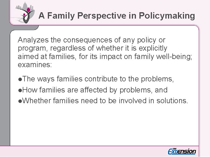 Family Policy An Introduction Karen Bogenschneider Professor Human