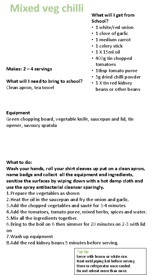 Bristol Grammar School Year 7 Activities Recipe book