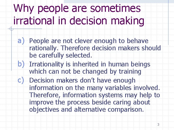 Section 2 Understanding Decision Making The Irrationality of