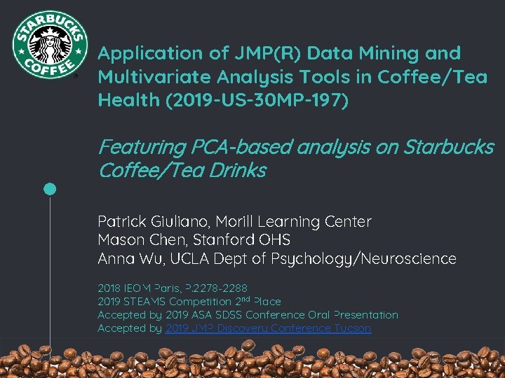 Application of JMPR Data Mining and Multivariate Analysis