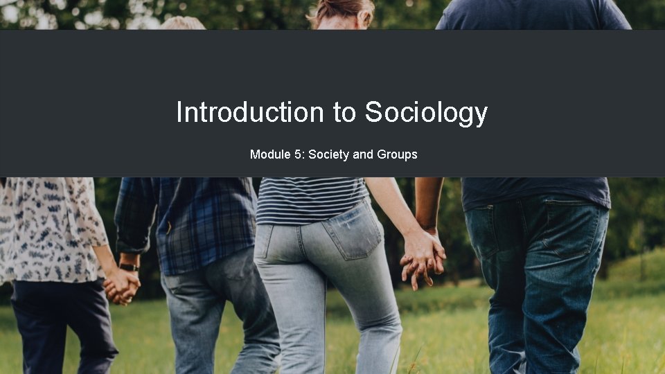 Introduction to Sociology Module 5 Society and Groups