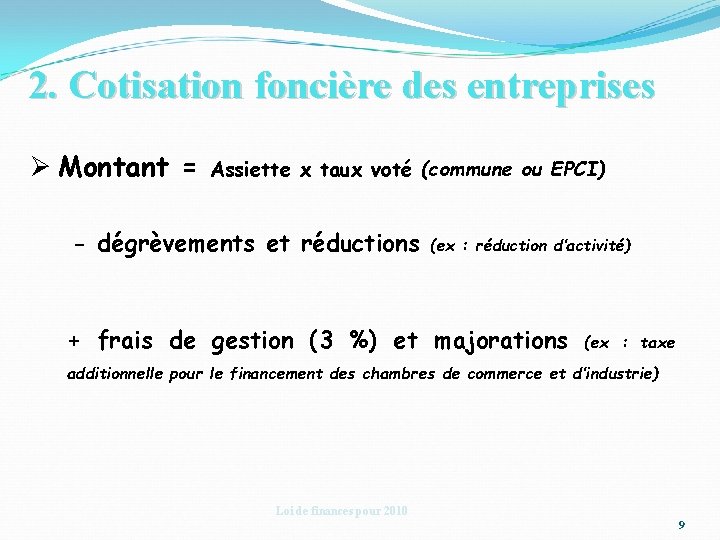 Sommaire 1 Schma de prsentation 2 La Cotisation