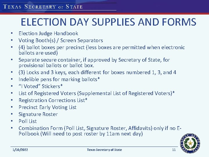 Preparing for the November 2021 Election Krystine N