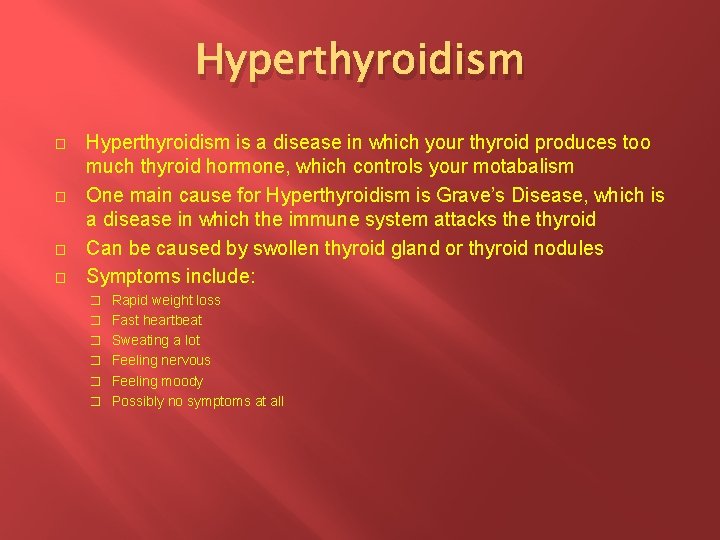 DISEASES OF THE ENDOCRINE SYSTEM By Mike Mc