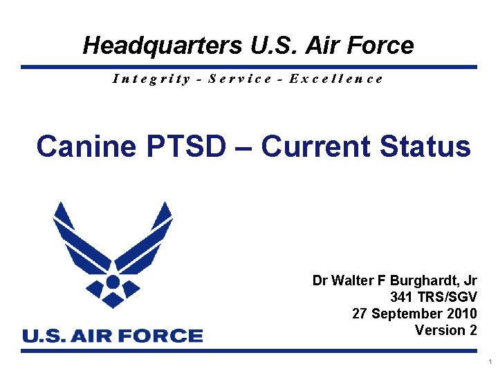 Headquarters U S Air Force Integrity Service Excellence