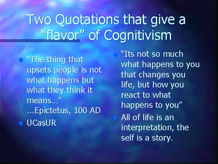 Counseling Theories Presentation An overview of Cognitive Behavior