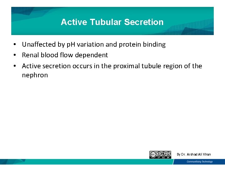 Chapter 6 EXCRETION OF DRUGS by Dr Arshad