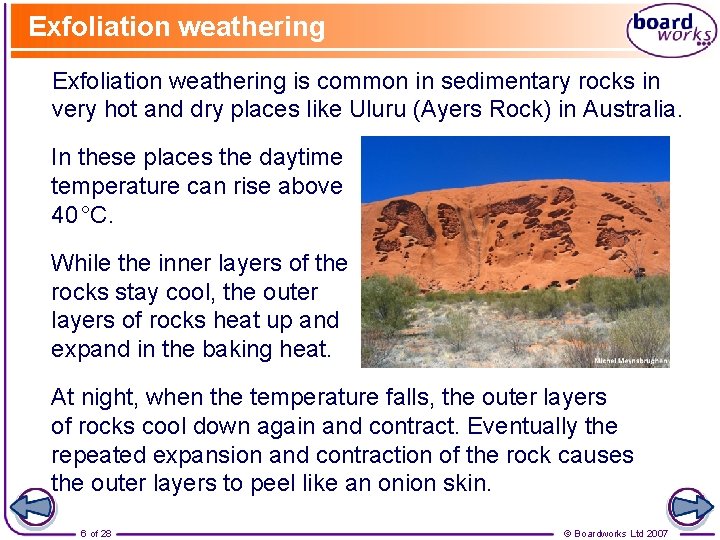 Rocks and weathering 1 of 28 Boardworks Ltd