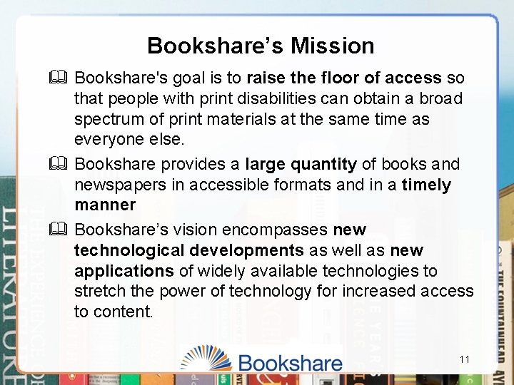 Bookshare in Depth 1 Registering for the Session