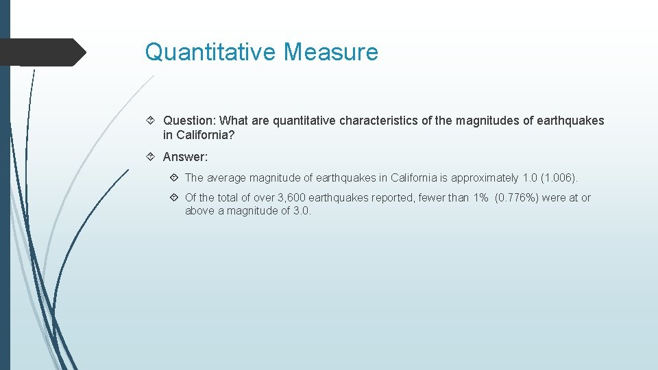 V T Student Earthquakes Data Set Abstraction The
