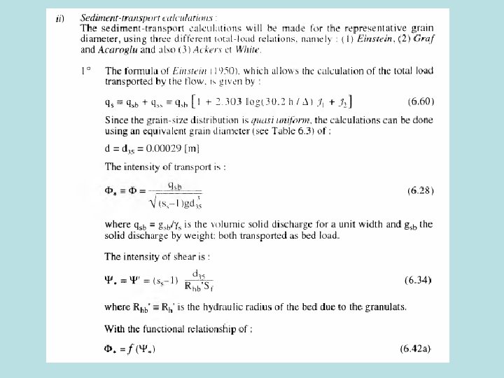 Fluvial Hydraulics CH6 Total Load Transport Total Load