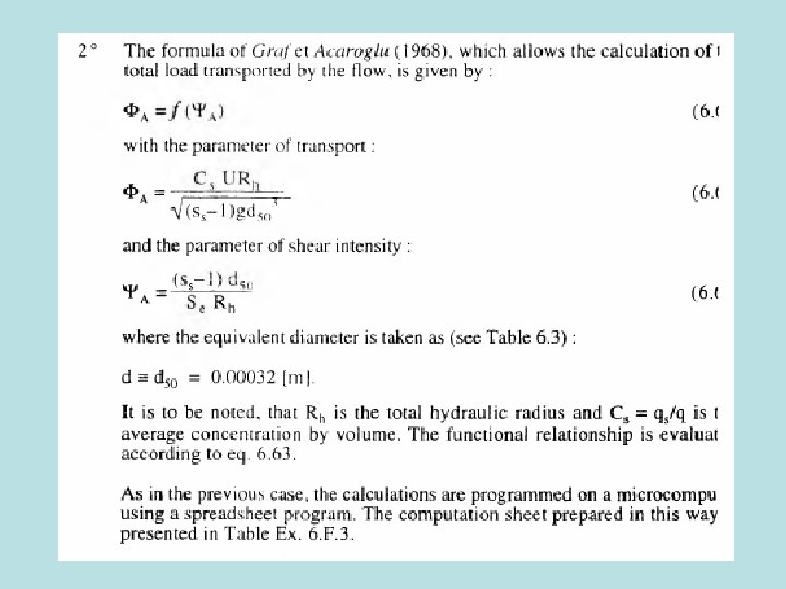 Fluvial Hydraulics CH6 Total Load Transport Total Load