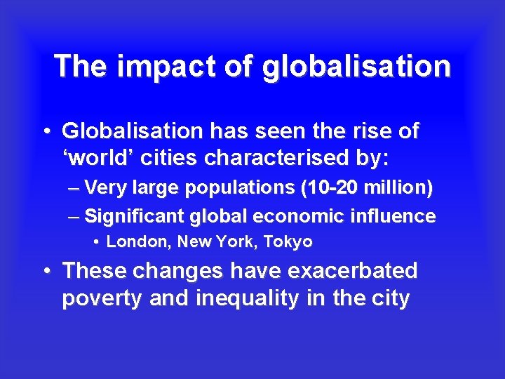 Chapter Ten The City and City Life Objectives