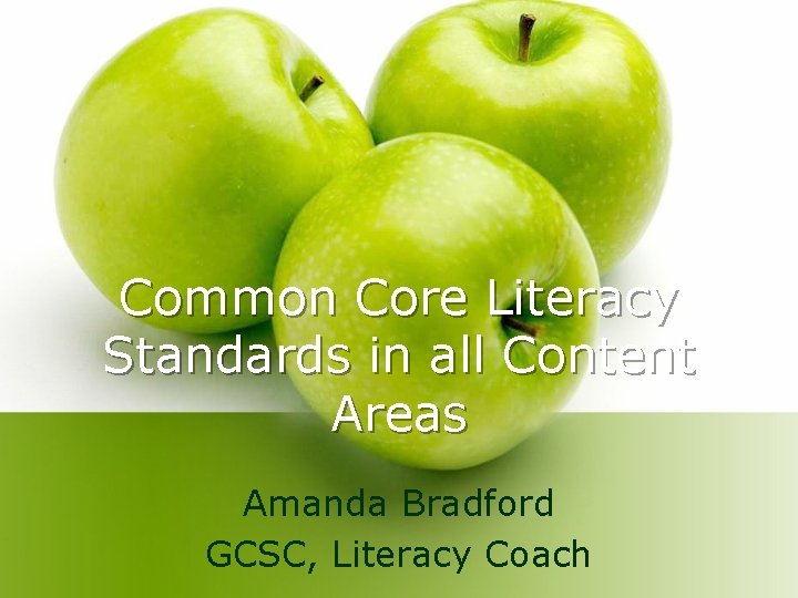 Common Core Literacy Standards in all Content Areas
