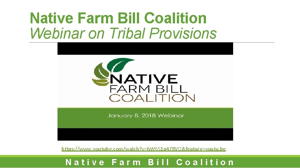 Native Farm Bill Coalition Membership Over 170 Tribes