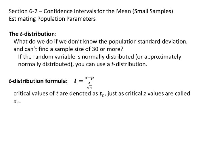 Chapter 6 Confidence Intervals Sections 6 1 and